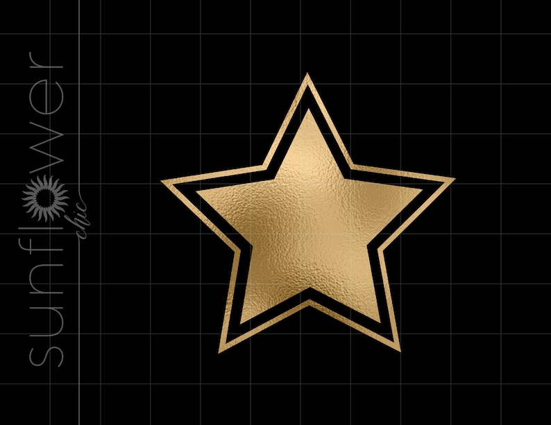 Gold Star Png Svg Downloads | Gold Foil Star Cricut Cut Files Download ...