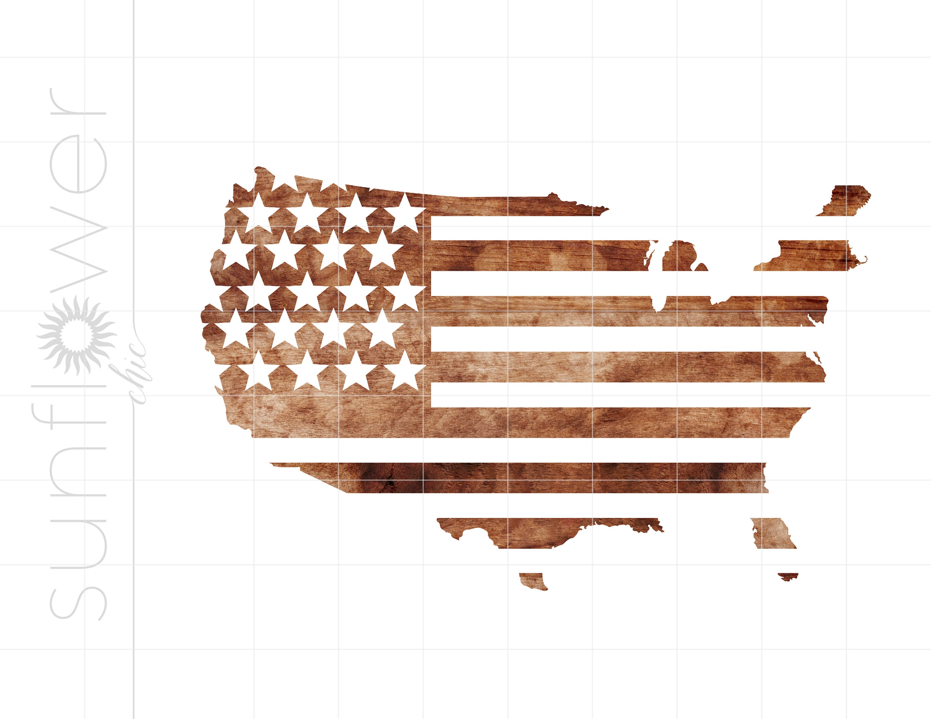 Rustic United States Flag Print and Cut PNG Download | Vintage USA Flag ...