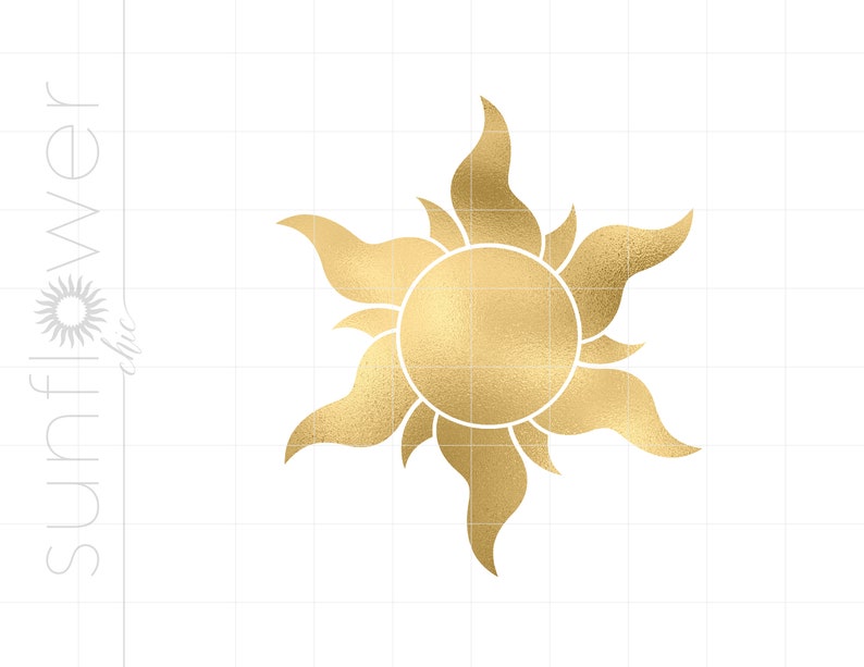 Gold Sun Png Downloads | Gold Foil Sun Cricut Cut Files Download | Gold ...