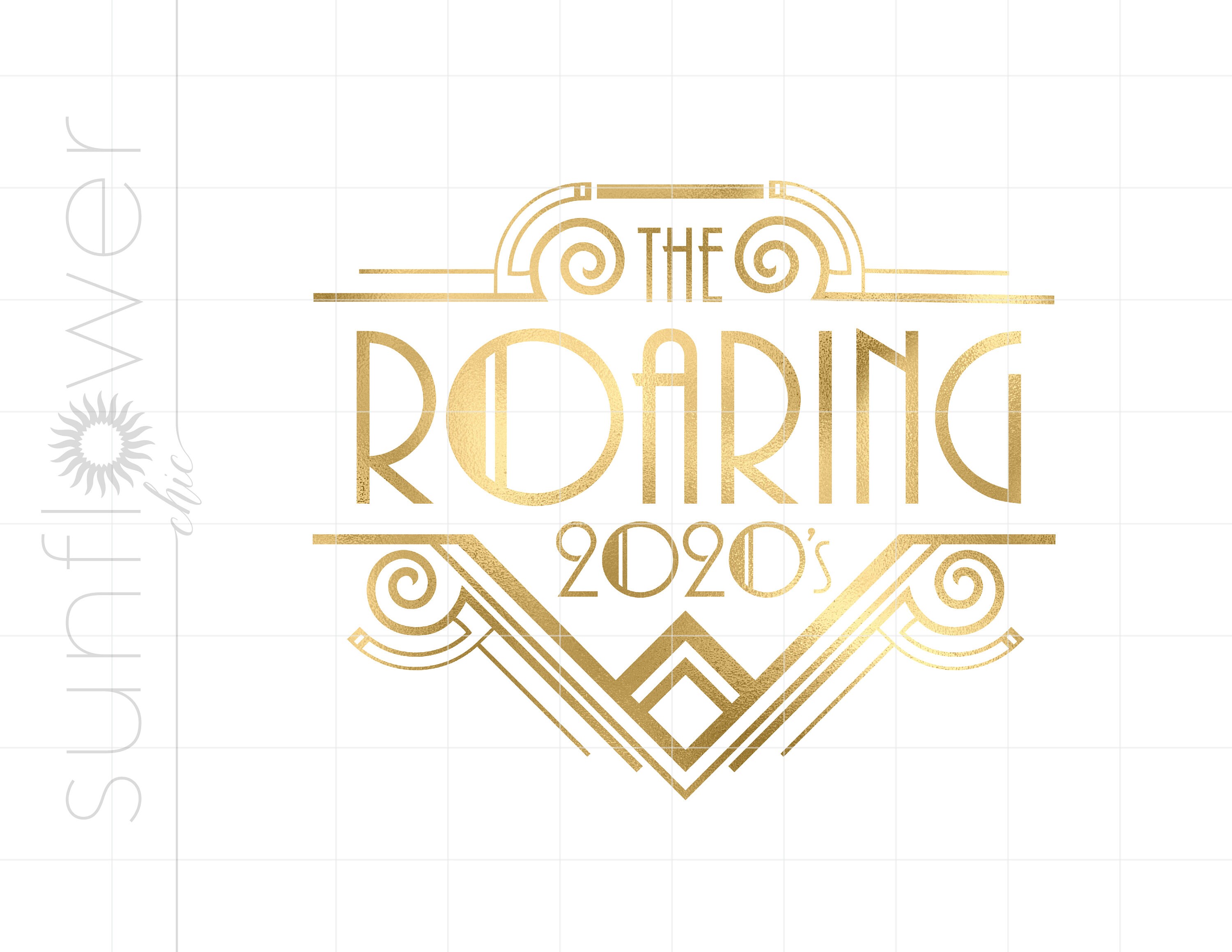 Gold Art Deco Roaring 2020s Png Downloads | Gold Foil Roaring 2020's ...