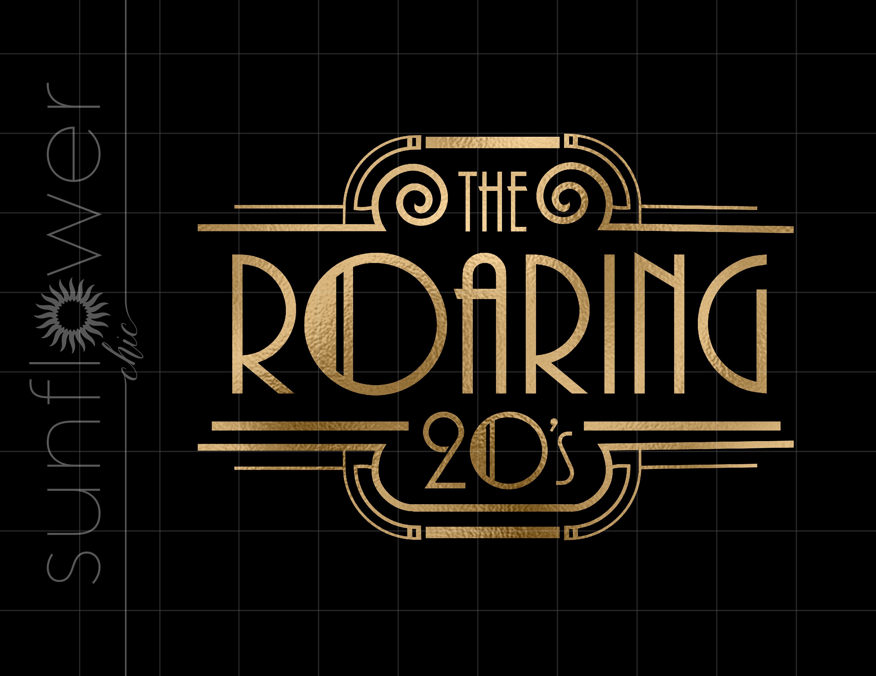 Gold Art Deco Roaring 20s Png Svg Downloads Gold Foil Etsy Australia