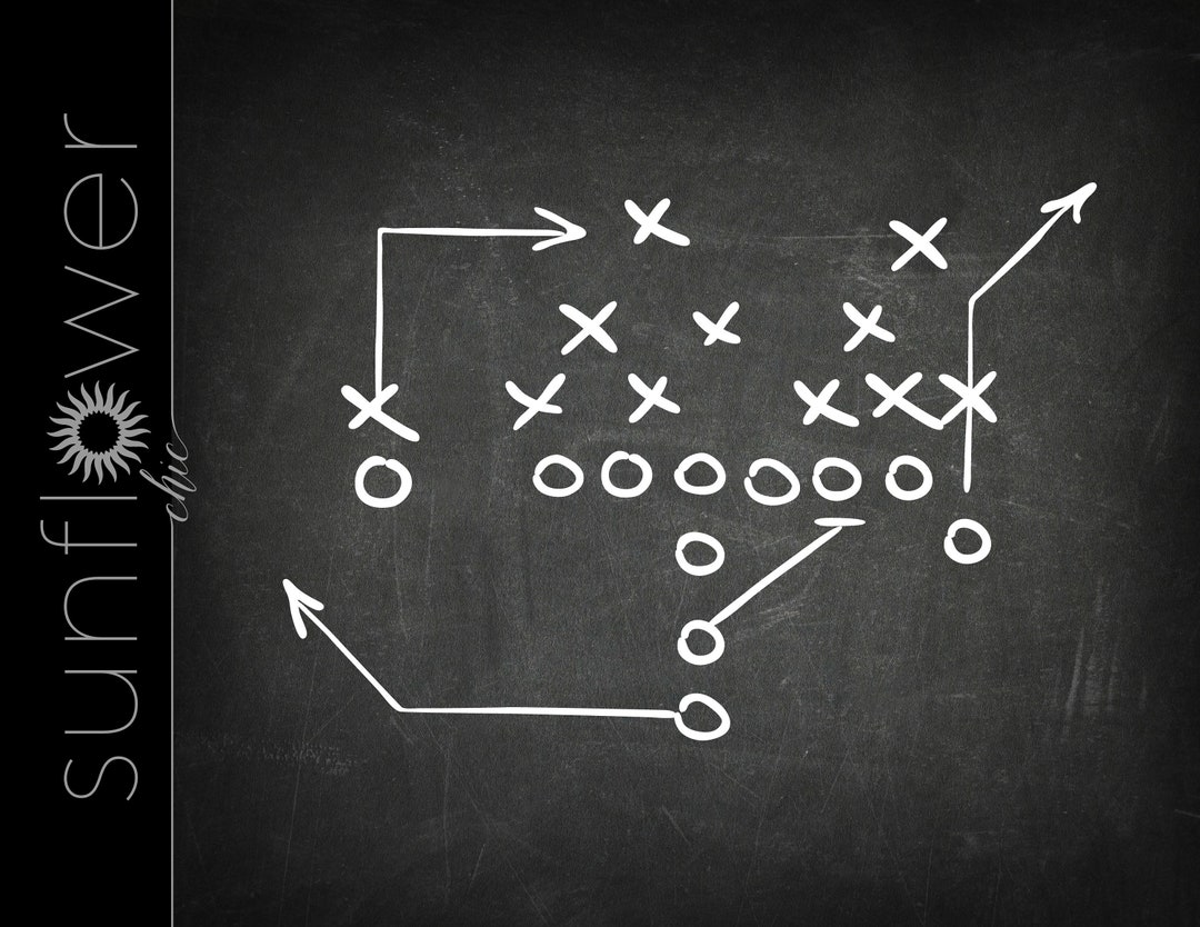 Football Play PNG Download | Chalkboard White Football Playbook Art ...