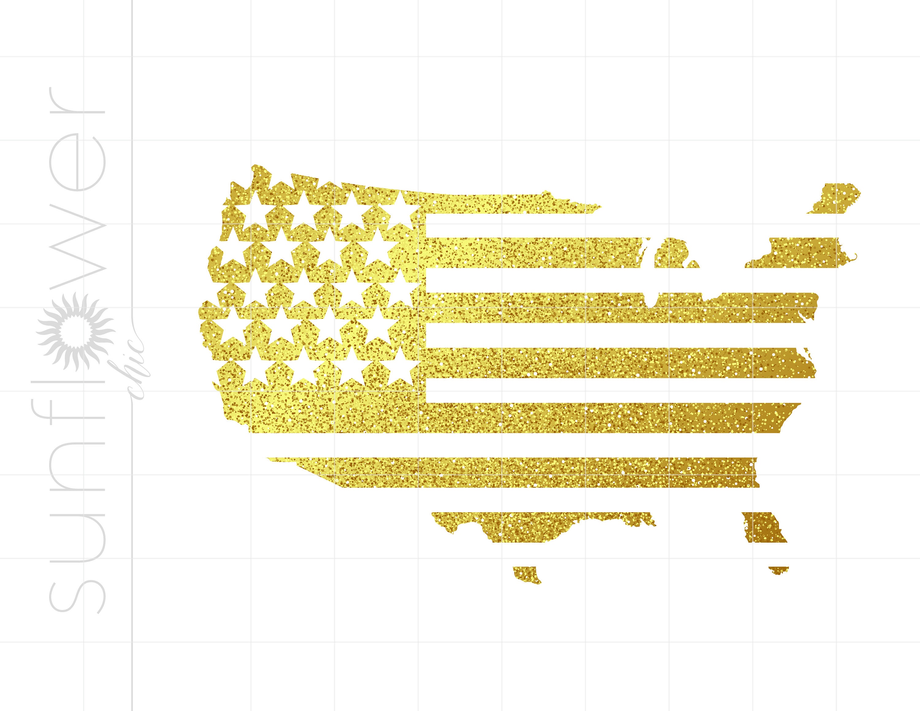 Gold USA Flagge Print and Cut PNG Download Gold USA Flagge Clipart ...