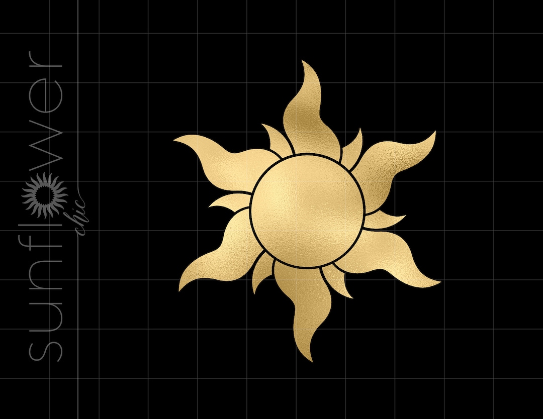 Gold Sun Png Downloads | Gold Foil Sun Cricut Cut Files Download | Gold ...