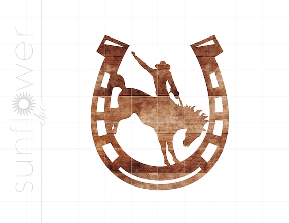 Rustic Rodeo Horseshoe Print and Cut PNG Download Rustic - Etsy