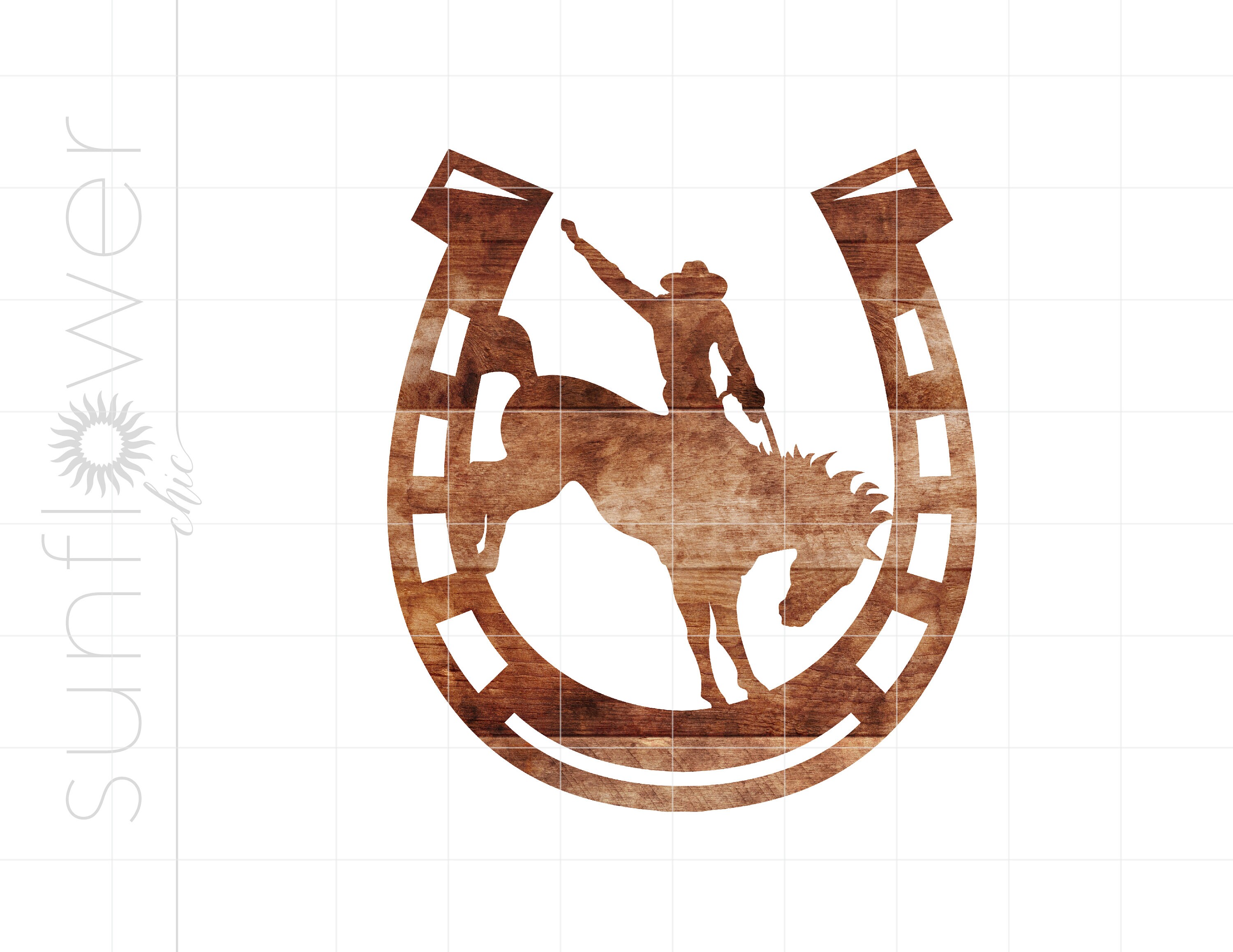 Rustic Rodeo Horseshoe Print and Cut PNG Download Rustic Wood Horseshoe ...