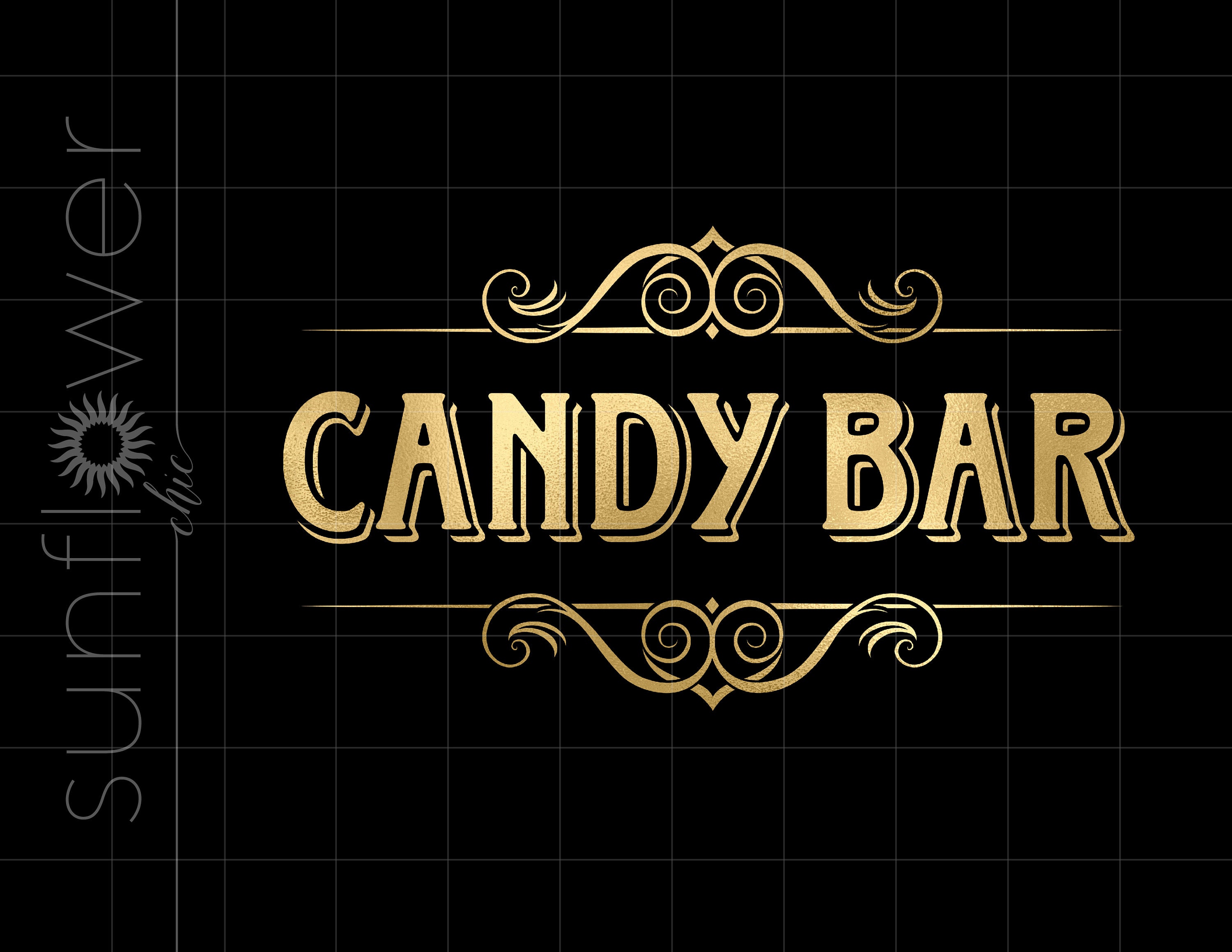 Gold Vintage Candy Bar Png Svg Downloads Gold Foil Candy Bar Sign ...