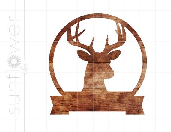Rustic Deer Head Print and Cut PNG Download Rustic Wood Deer - Etsy