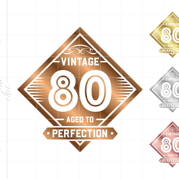 80th Gold Svg - Etsy
