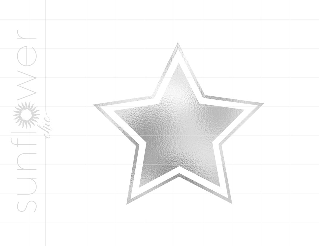 Silver Star Png Svg Downloads | Silver Foil Star Cricut Cut Files ...
