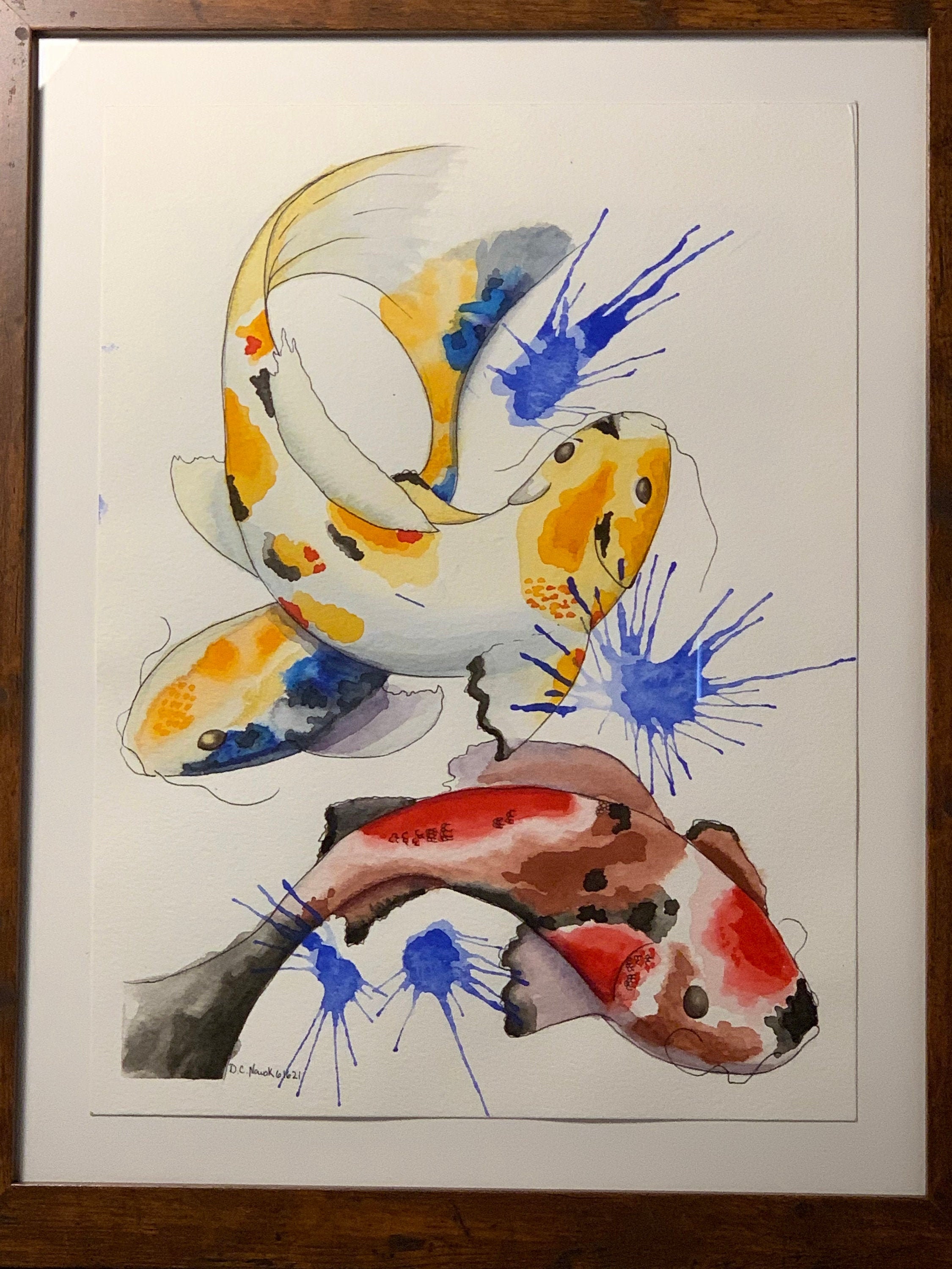 Printmaking koi fish designs for students - maimyte