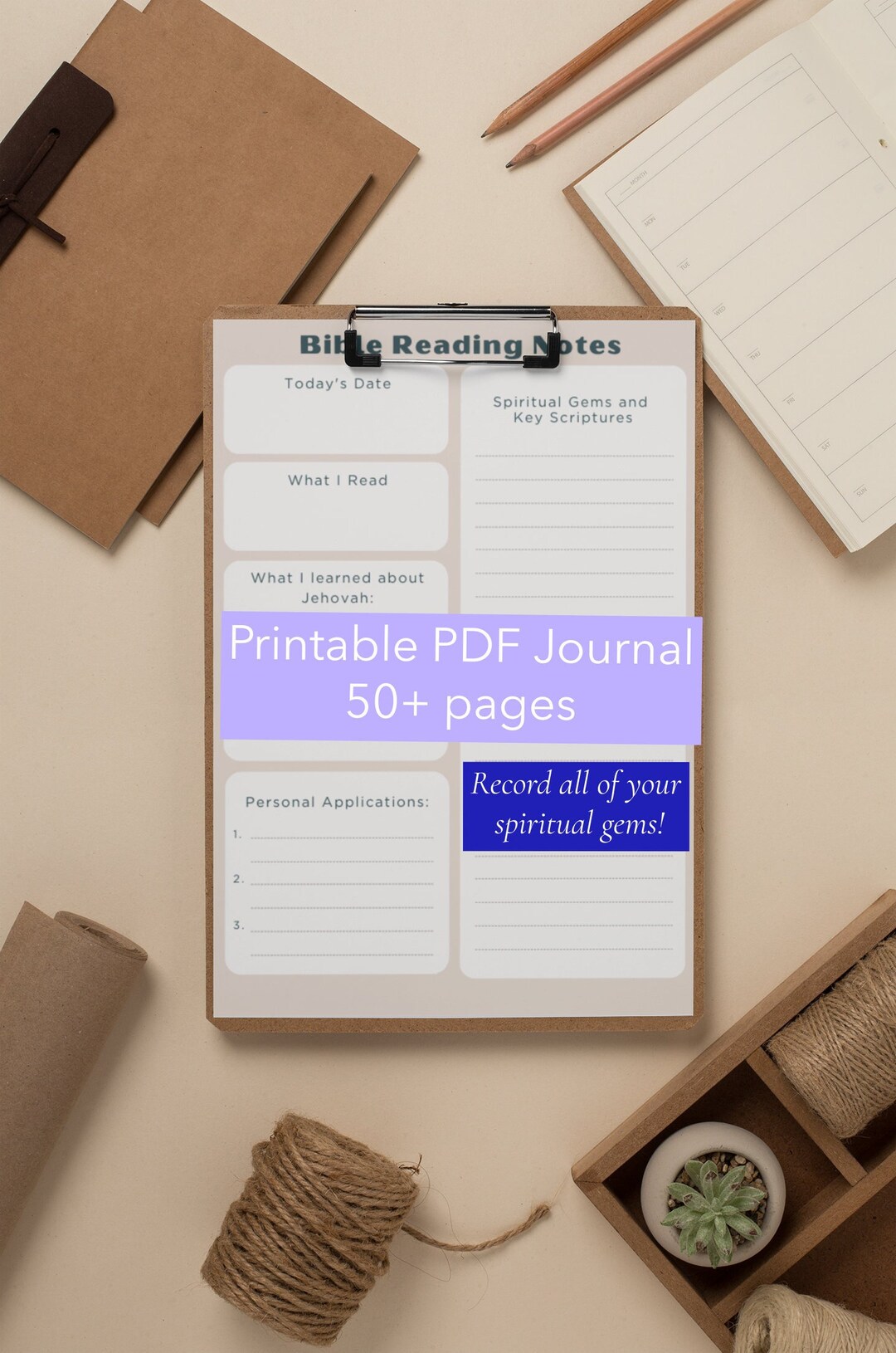 JW Bible Reading Digital Printable Notebook - Etsy