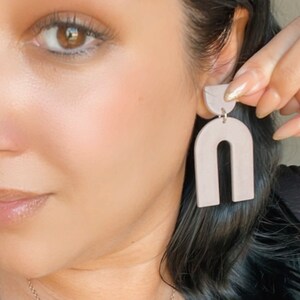 Taupe Arches With Free Matching Studs POLYMER CLAY EARRINGS Handmade ...