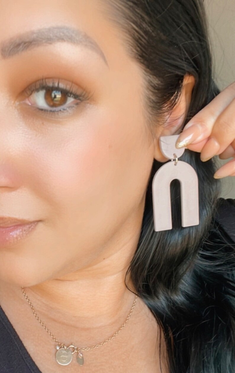 Taupe Arches With Free Matching Studs POLYMER CLAY EARRINGS - Etsy