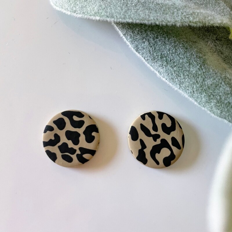 Leopard Stud Earrings - Etsy
