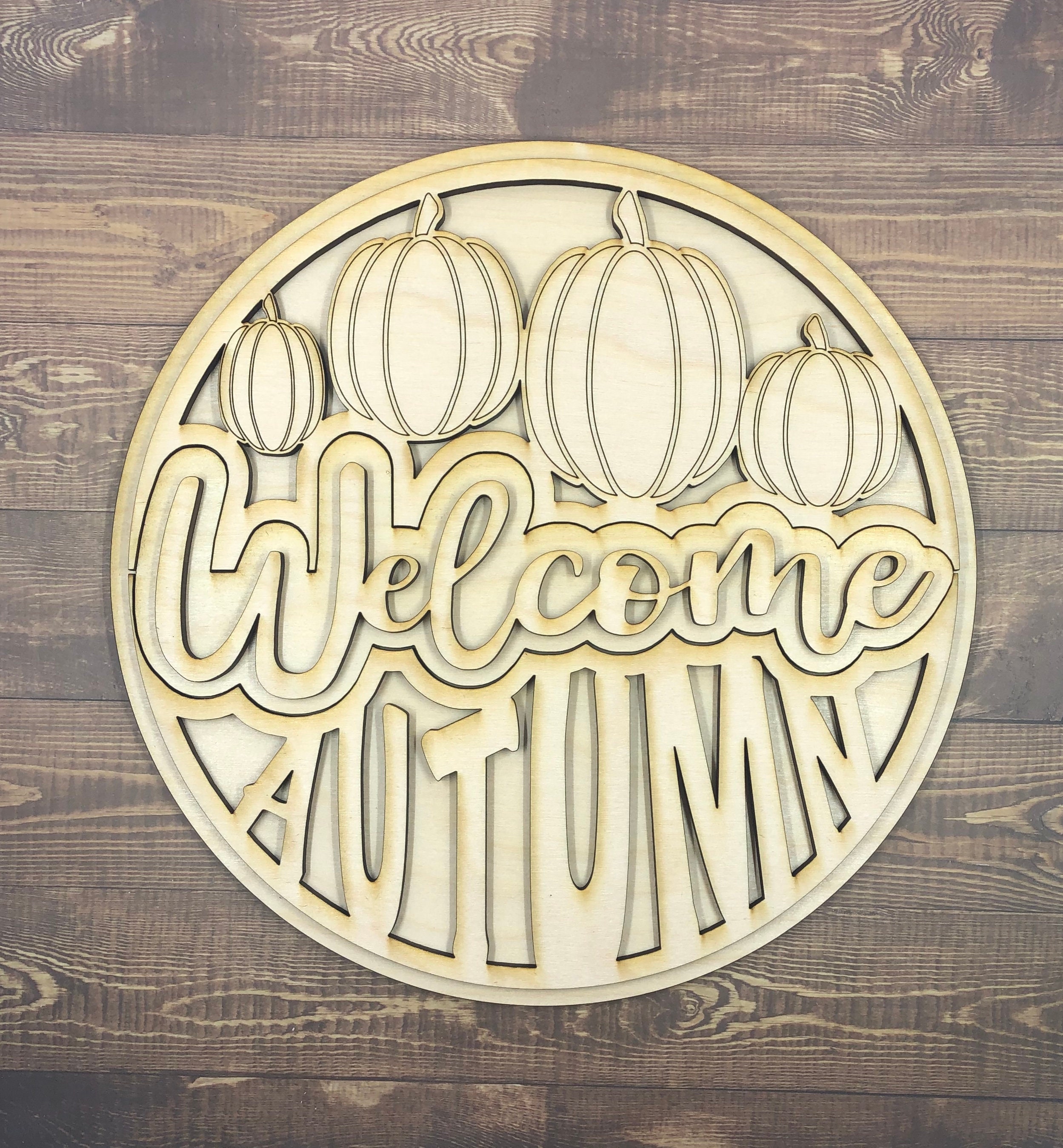 SVG Welcome Sign Front Door, SVG Door Hanger, Autumn Pumpkin Svg, Laser ...