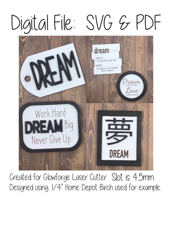 Tiered Tray Sign SVG Dream Svg Tiered Tray Sign Svg Laser - Etsy