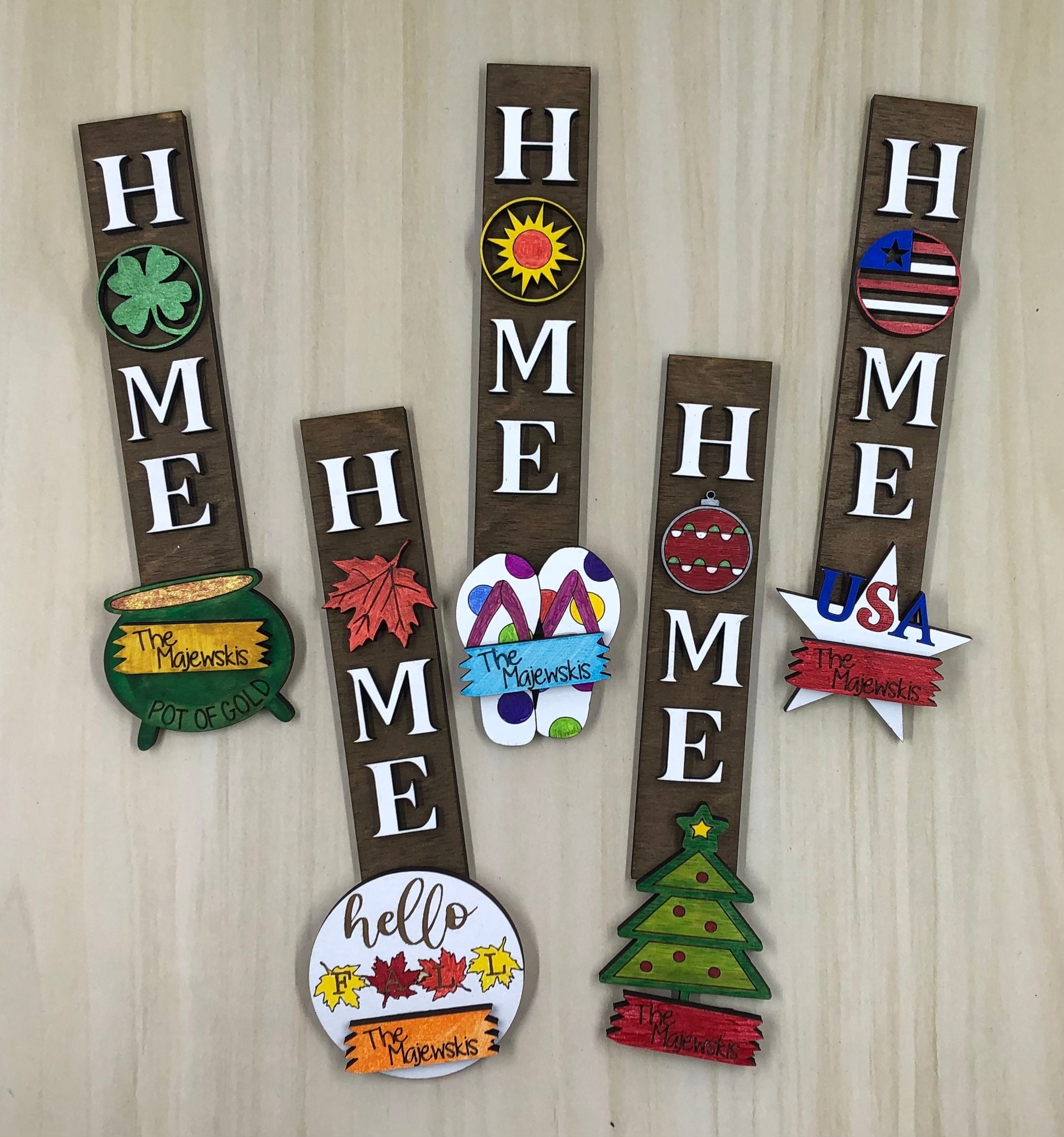 Interchangeable home sign Seasonal door sign SVG porch sign | Etsy