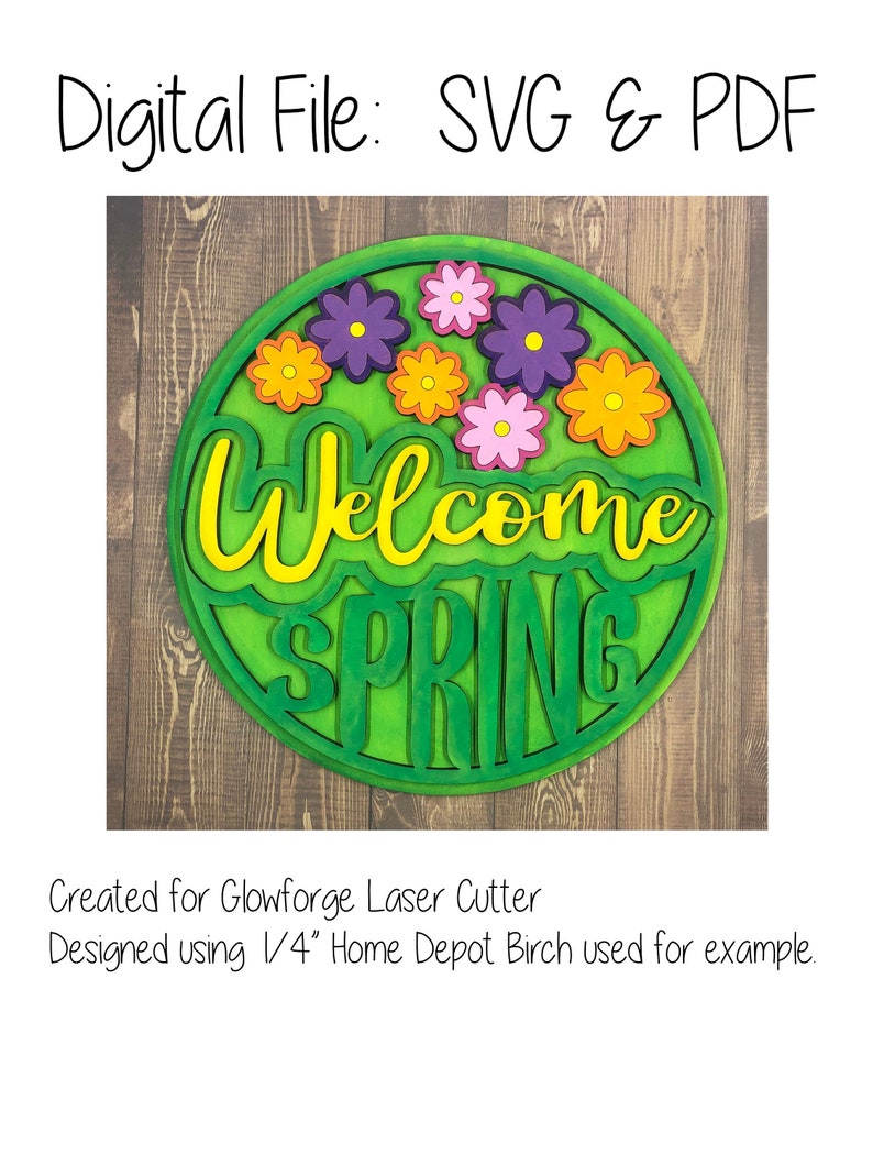 Svg Welcome Sign Front Door Svg Door Hanger Spring Welcome Sign