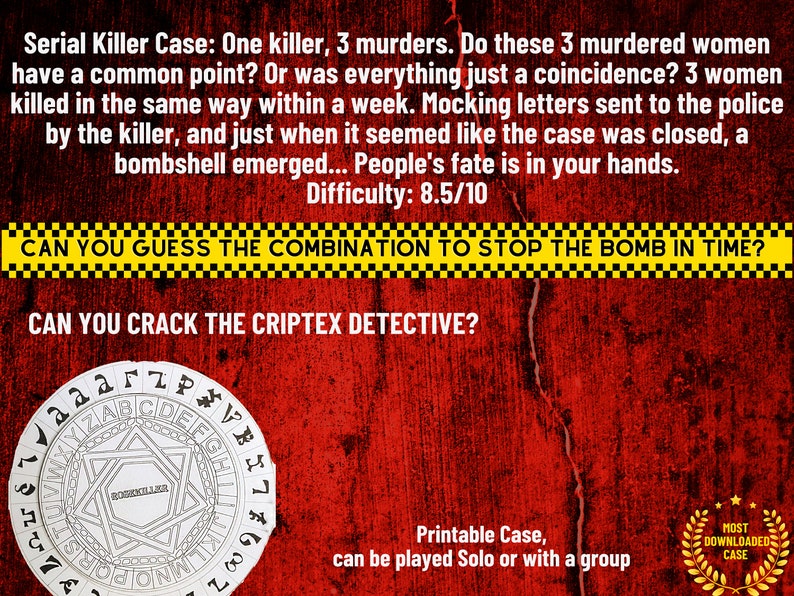 Printable Murder Mystery Game- True Crime-serial Killer Case-instant ...