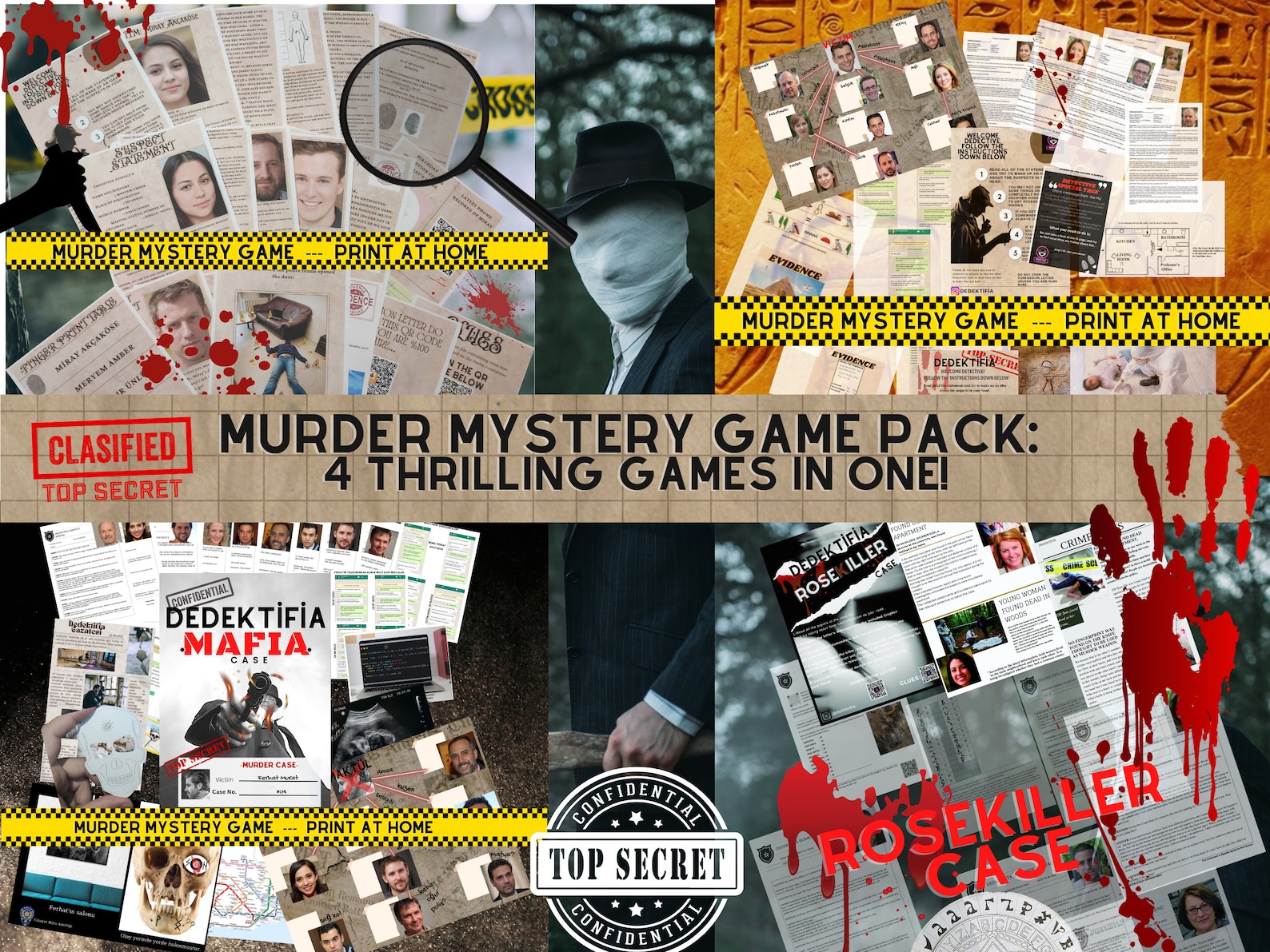 Printable Murder Mystery-game, Pack of 4-unsolved Cold Case Files, Cold ...