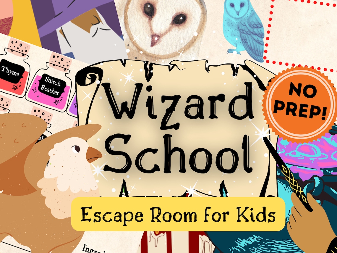 Wizard Escape Room for Kids Printable Magic School Game DIY Kit ...