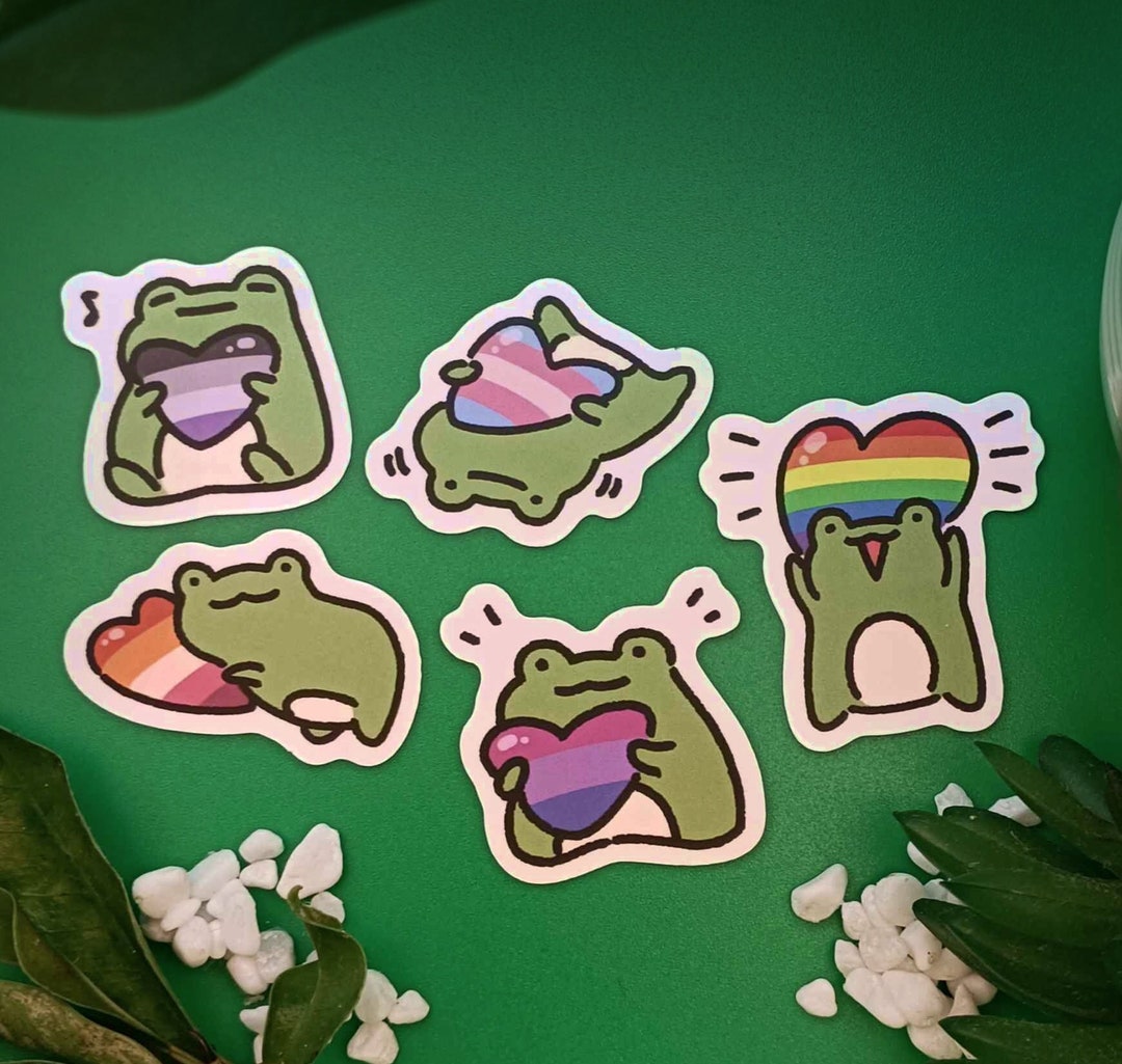 Gay Frog Pride Stickers: LGBTQ Flag Heart Stickers - Etsy