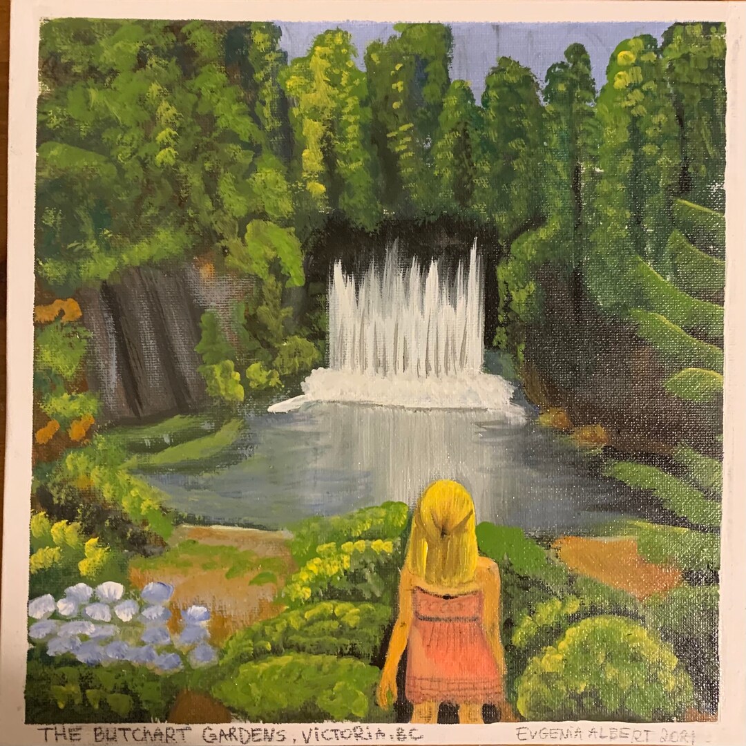 Original Acrylic Painting of Butchart Gardens - Etsy