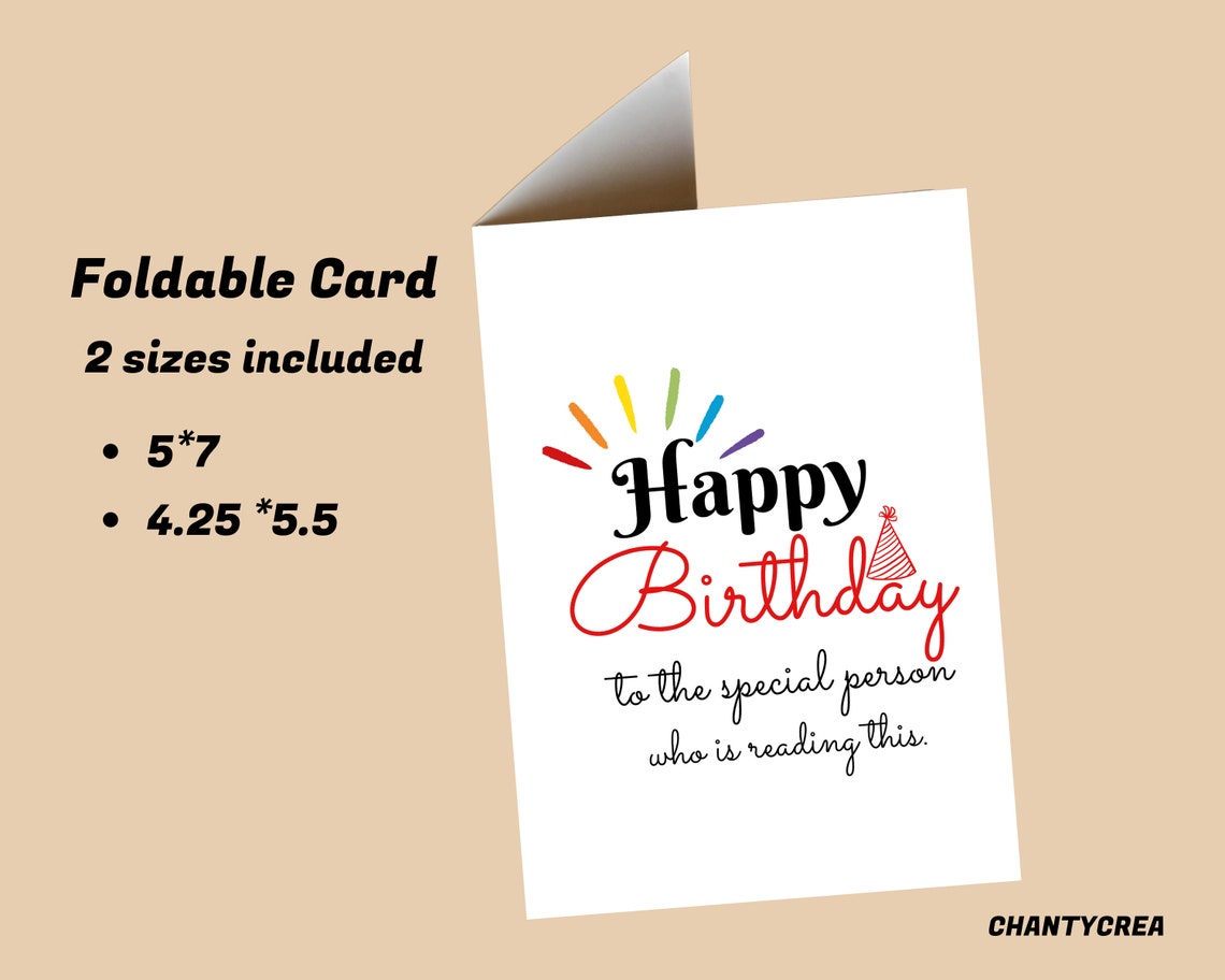 Happy Birthday Card Printable PDF | DIY Birthday Card for Friend ...