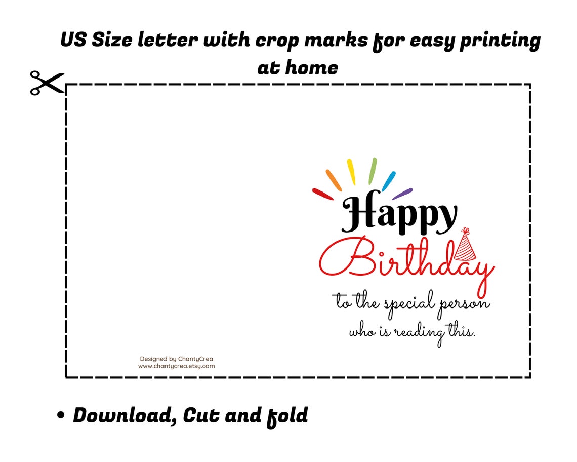 Happy Birthday Card Printable PDF | DIY Birthday Card for Friend ...