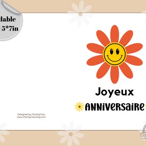 Joyeux Anniversaire | French Birthday Card | Smiley Printable Birthday ...