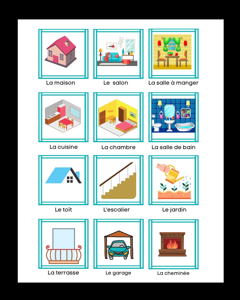 HOUSE Vocabulary French printable poster for classroom home | Etsy