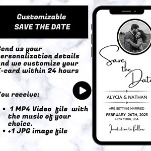 Electronic Save the Date Card | Digital Wedding Save the Date Video With Photo | Personalized ...