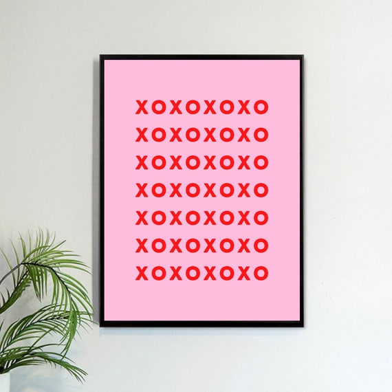 Xoxo Poster Pink and Red Wall Art Printable Wall Art Xoxo - Etsy