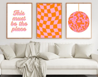 Pink and Orange Poster - Etsy