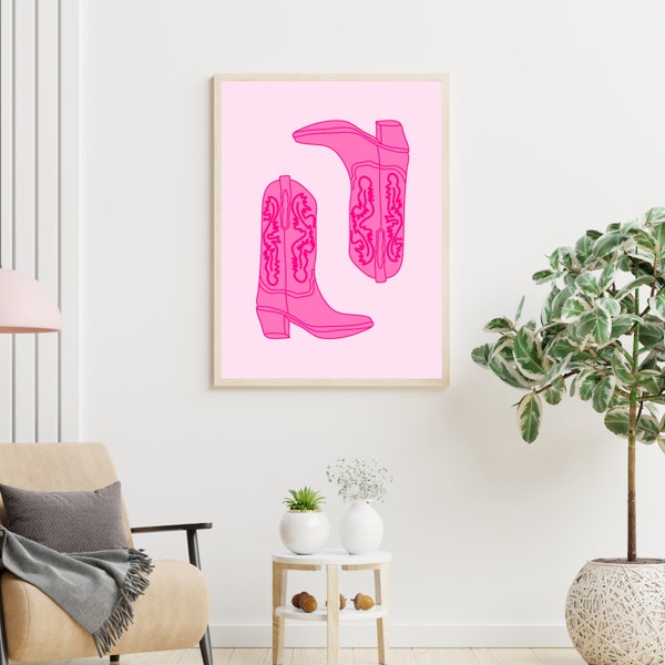 Hot Pink Cowboy Boot Decor - Etsy