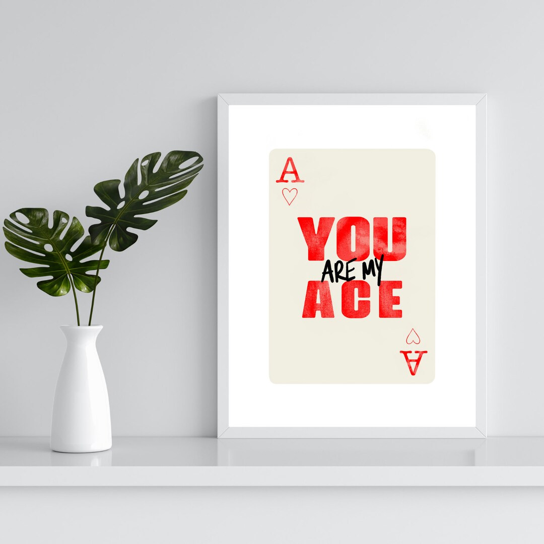 Playing Card Wall Art | Trendy Poster | Red and Black Wall Art ...