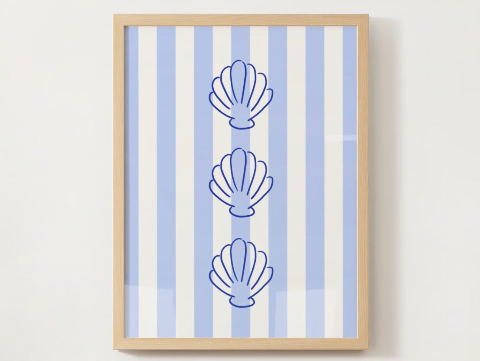 Sea Shell Print, Blue Poster, Printable Wall Art, Coastal Cowgirl Print ...