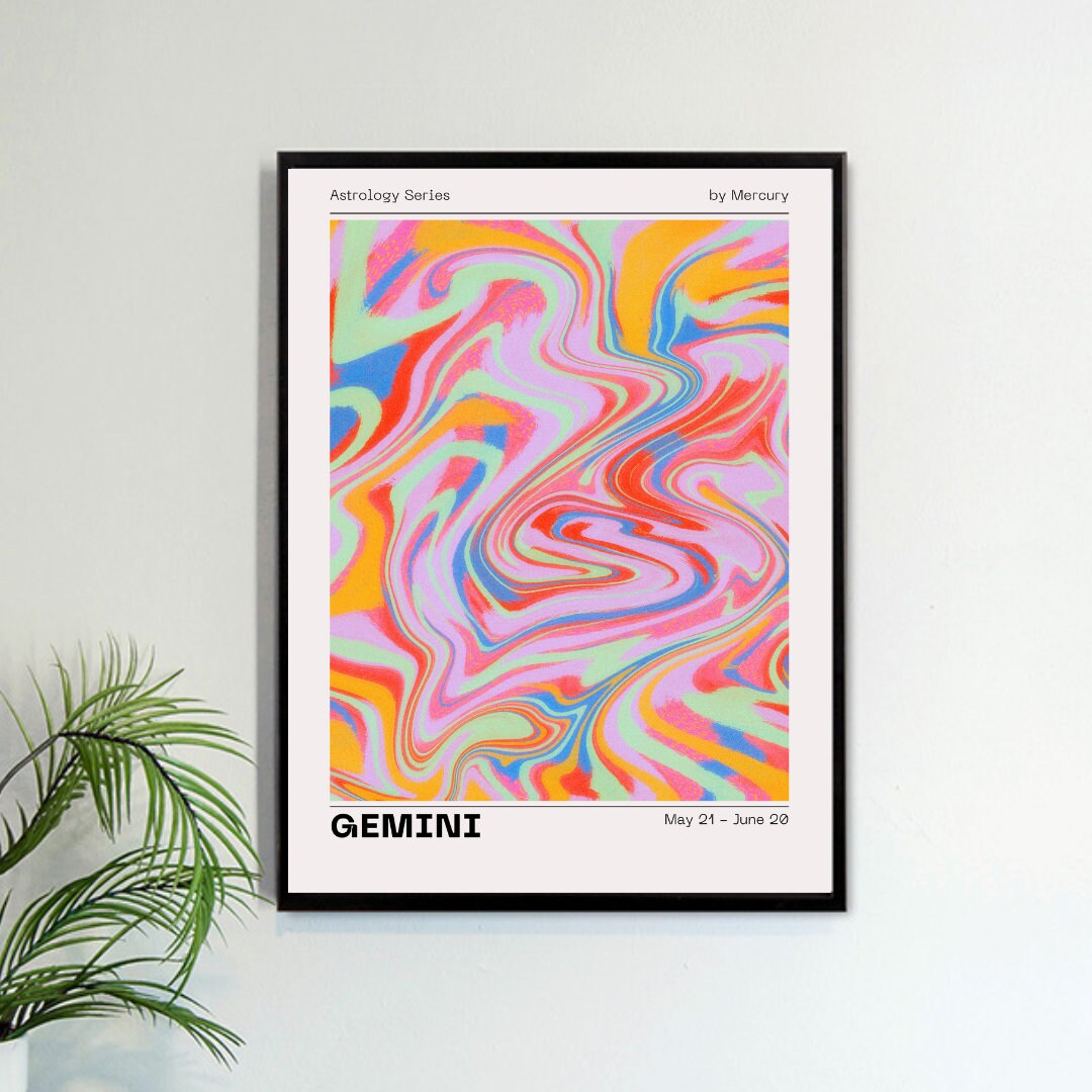 Gemini Print, Gemini Poster, Astrology Print, Astrology Wall Art ...