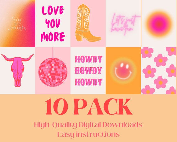 Pink Wall Collage Pack Set of 10 Art Prints Printable Wall - Etsy