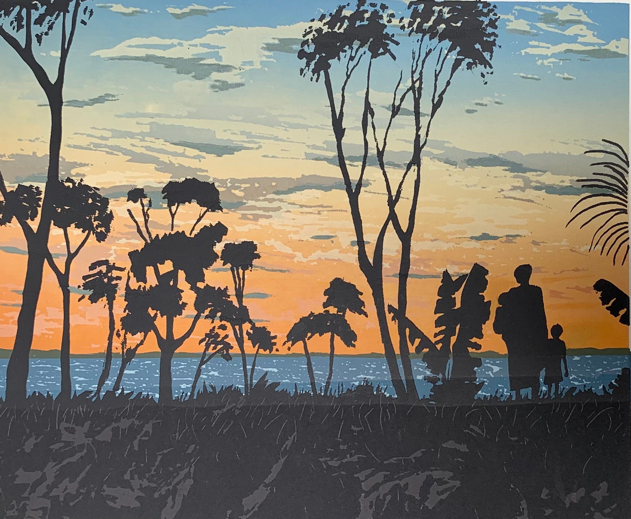 Prints Screenprints On the Congo River unframed 6 x 8 signed serigraph ...