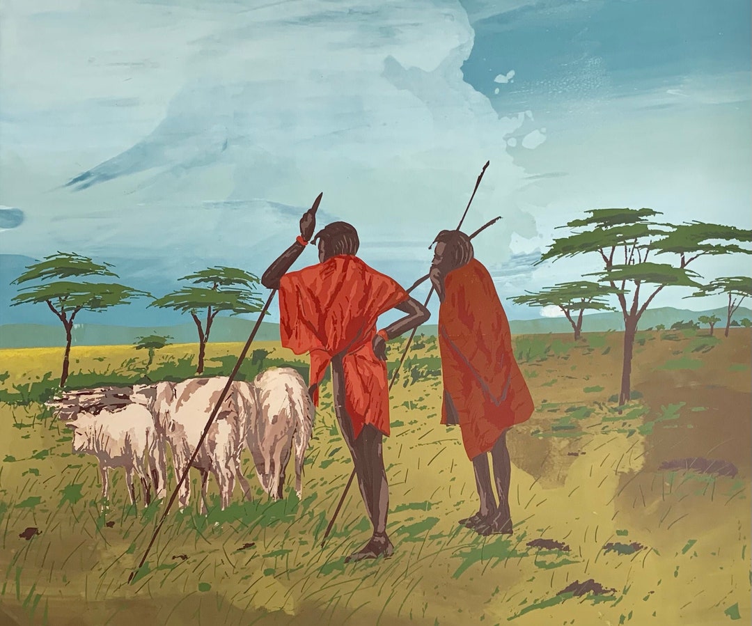 Enrica Marshall's African Village Art, "inkera" 13 1/2" X 16" Serigraph ...