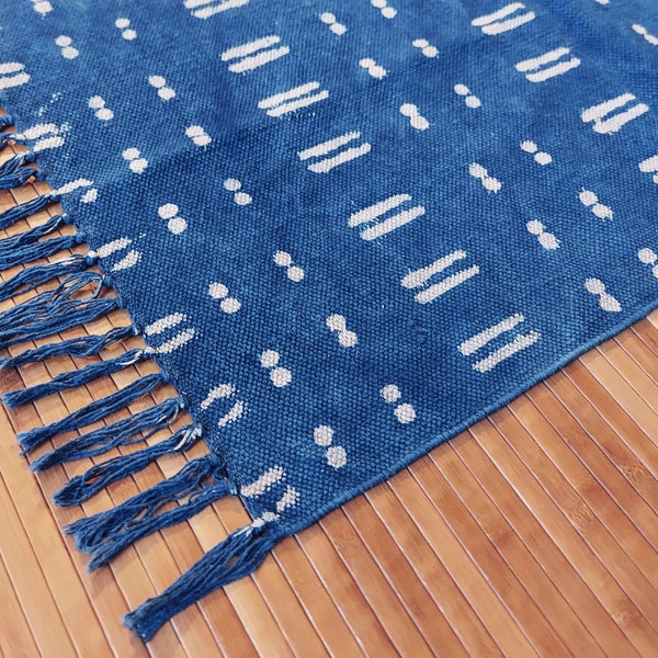 Blue Dhurrie Rug - Etsy