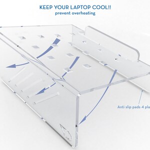 Clear Acrylic Laptop Stand, Portable & Ergonomic Laptop Stand Acrylic ...