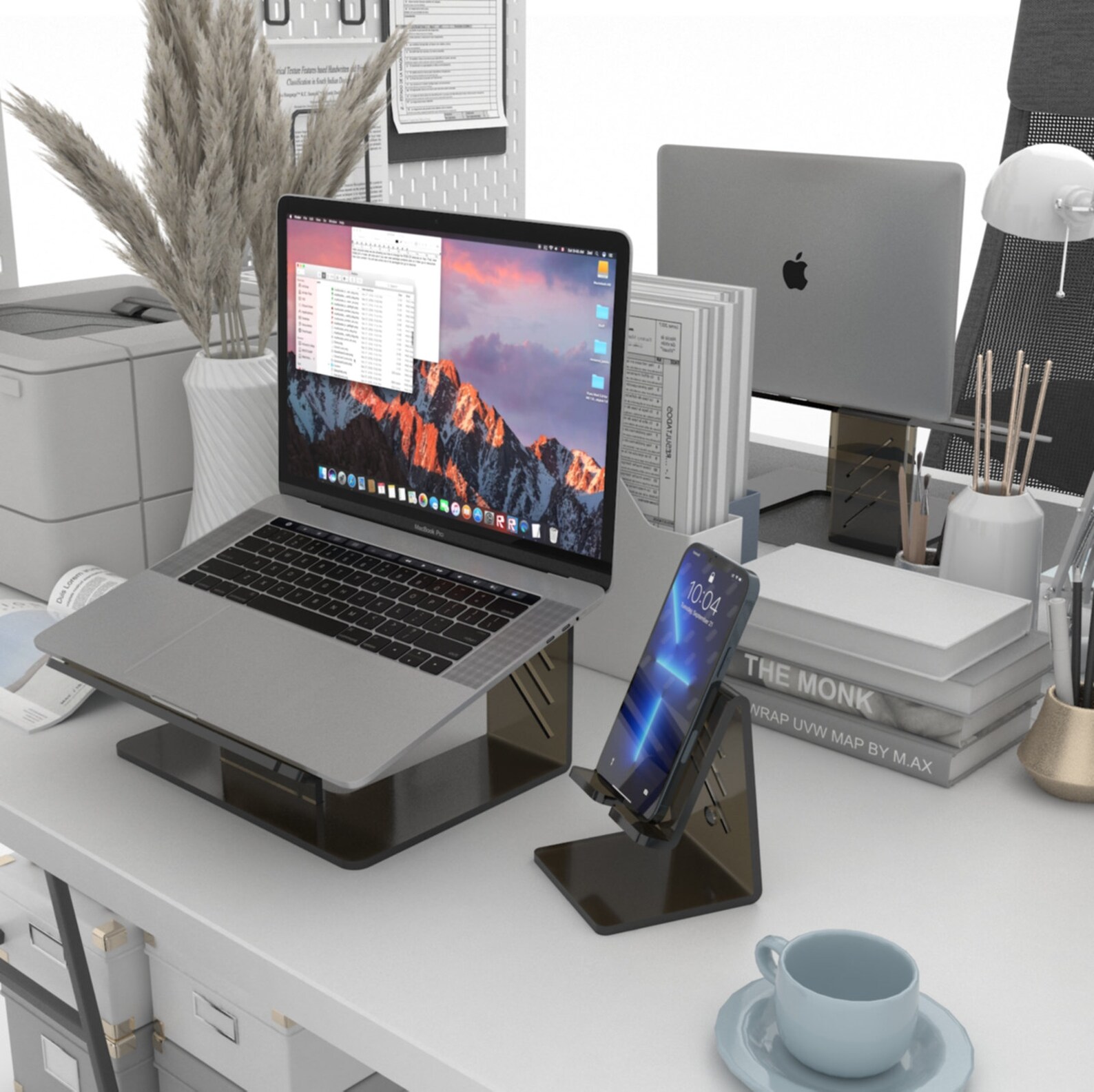 Acrylic Laptop and Phone Stand, Portable Ergonomic Laptop/phone Stand ...