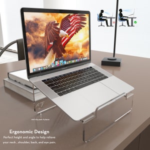 Clear Acrylic Laptop Stand, Portable & Ergonomic Laptop Stand Acrylic ...