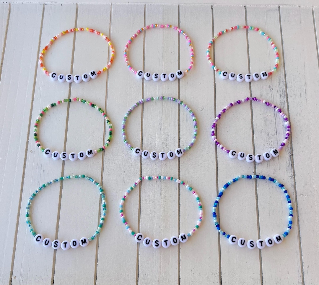 Custom Beaded Letter Bracelets! Custom Gift or Custom Bulk Bracelets ...