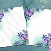 Purple Flowers Printable Writing Paper, A4 / 8.5x11, Floral Watercolour ...