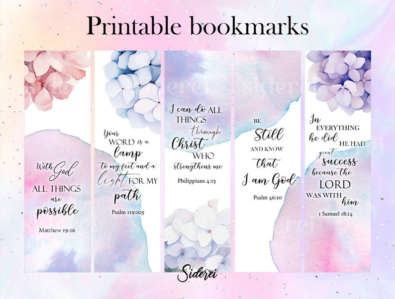 Printable Bible Verse Bookmarks Set #6 STRENGTH 2 | Size A4 | Instant ...