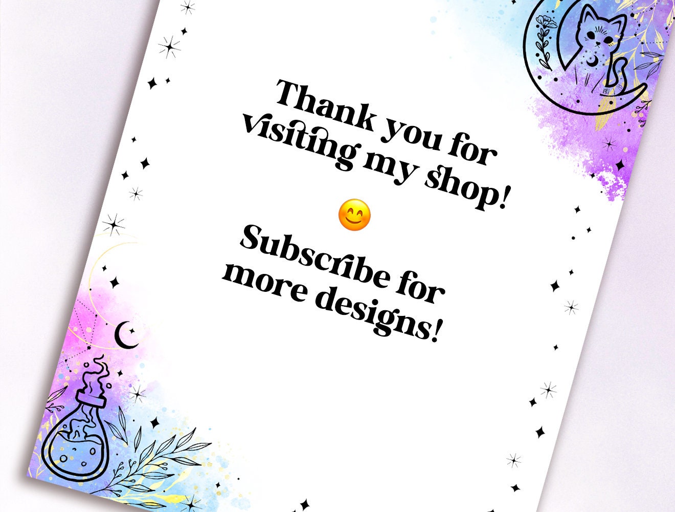 Witchy Colourful Printable Writing Paper / A4 / 8.5x11, Goth Magic Cat ...